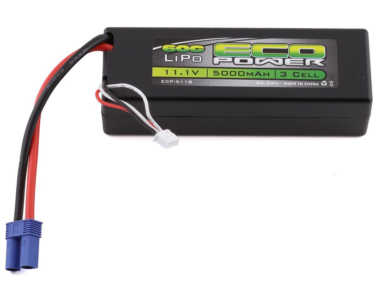 EcoPower "Basher" 3S 60C Hard Case LiPo Battery w/EC5 (11.1V/5000mAh) – EVS Hobbies USA