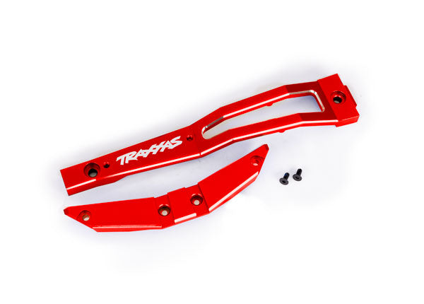 Chassis brace, front, 6061-T6 aluminum (red-anodized/ 2.5x6mm CCS (wit ...