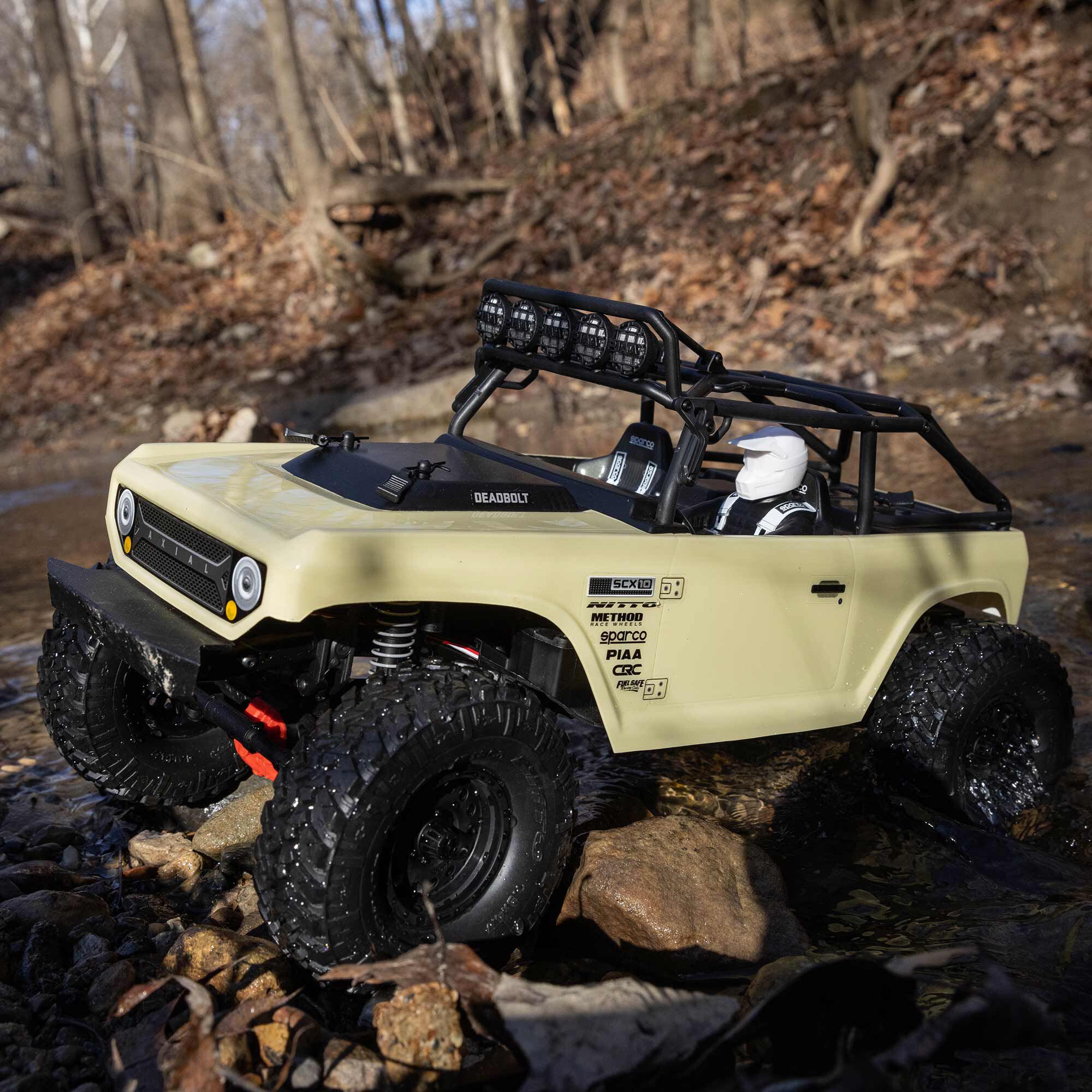 AXI03025T2 1/10 SCX10 II Deadbolt 4WD Brushed RTR, Tan – EVS Hobbies USA