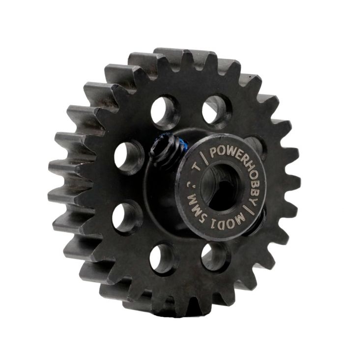 Power Hobby Hardened Steel 22T Mod1 5mm Pinion Gear with 2 Grub Screws ...