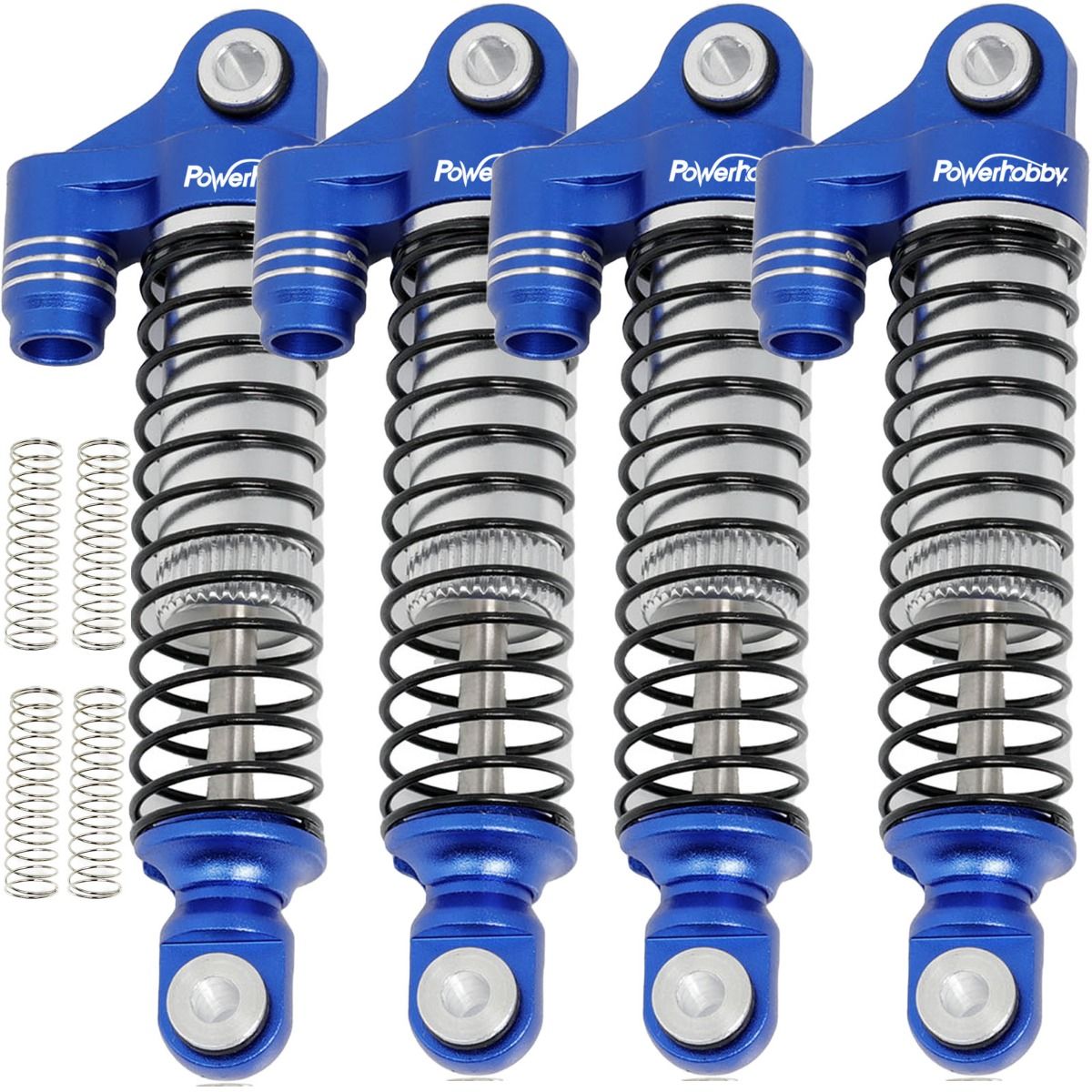 Power Hobby Aluminum 51mm Long Travel Shocks, Blue, for Traxxas TRX-4M ...
