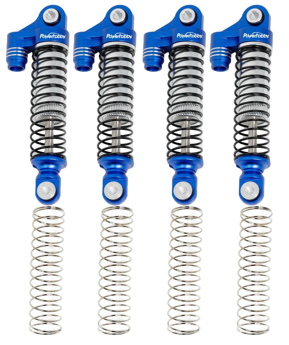 Power Hobby Aluminum 51mm Long Travel Shocks, Blue, for Traxxas TRX-4M ...