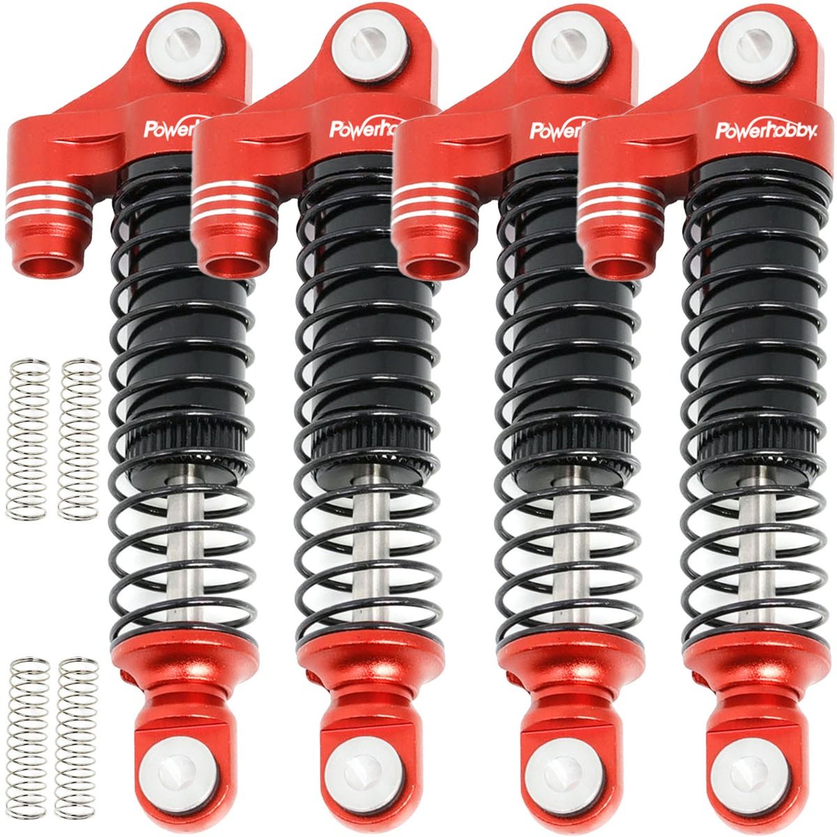 Power Hobby Aluminum 51mm Long Travel Shocks, Red, for Traxxas TRX-4M ...