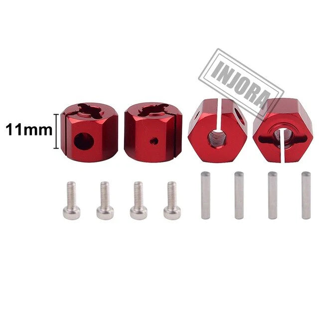 INJORA 12mm Red Metal Wheel Hex Hub Extenders For 1/10 RC Crawlers ...